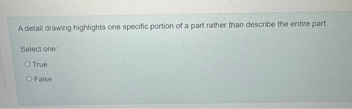 Solved A detail drawing highlights one specific portion of a | Chegg.com
