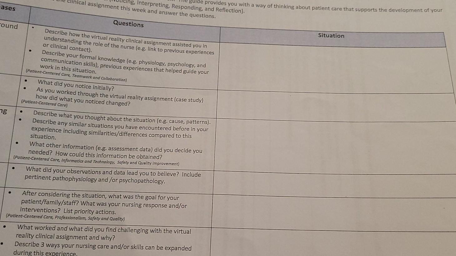using the guide for reflection as a way of telling | Chegg.com