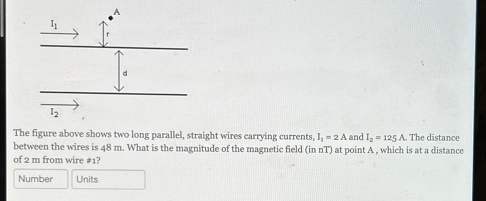 Solved The figure above shows two long parallel, straight | Chegg.com