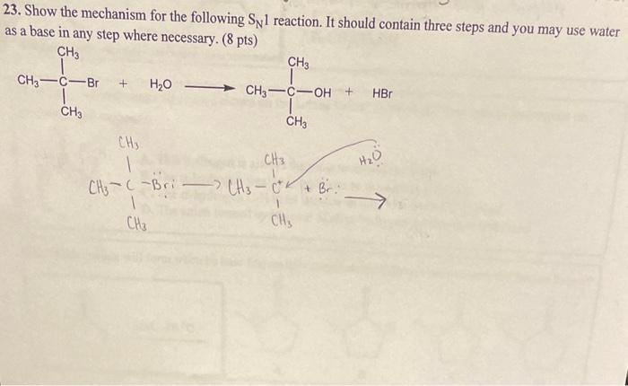 Solved show the mechanism for the following SN1 reaction. | Chegg.com