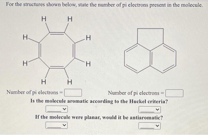 Solved For the structures shown below, state the number of | Chegg.com