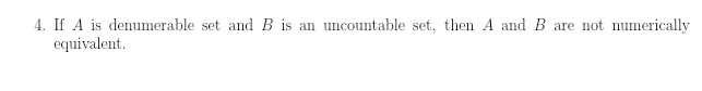 Solved If A ﻿is denumerable set and B ﻿is an uncountable | Chegg.com