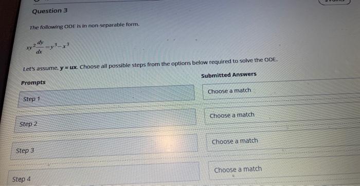 Solved The Following Ode Is In Non Separable Form