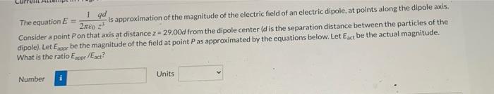 Solved 1 qd The equation E = is approximation of the | Chegg.com