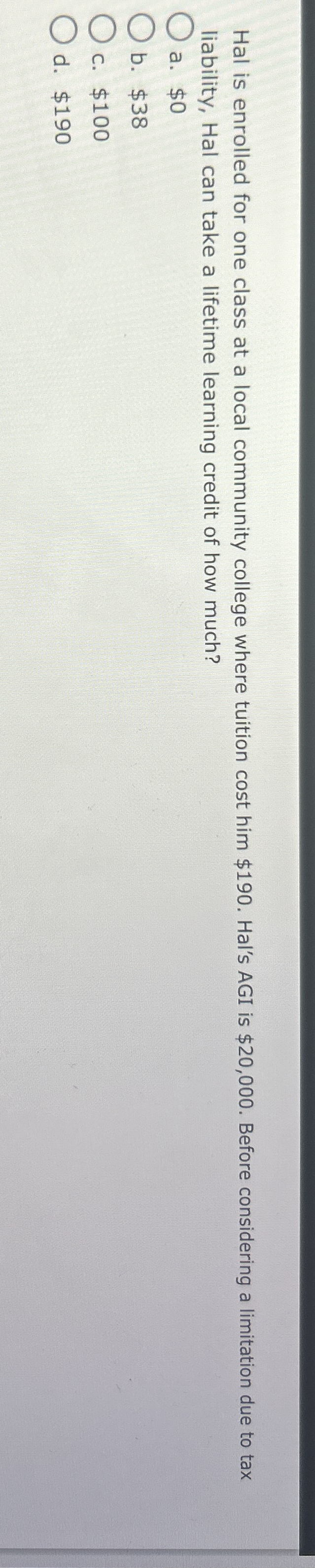 Solved Hal is enrolled for one class at a local community | Chegg.com