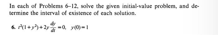 Solved In each of Problems 6-12, solve the given | Chegg.com