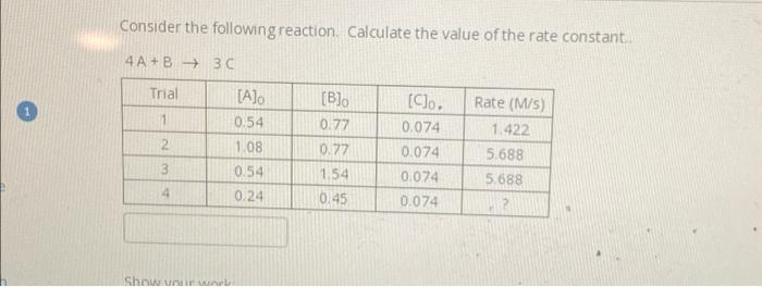 Solved Consider the following reaction. Calculate the value | Chegg.com