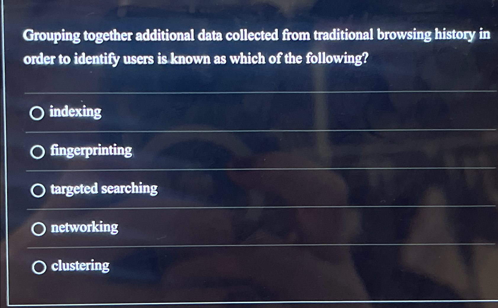 Solved Grouping together additional data collected from | Chegg.com