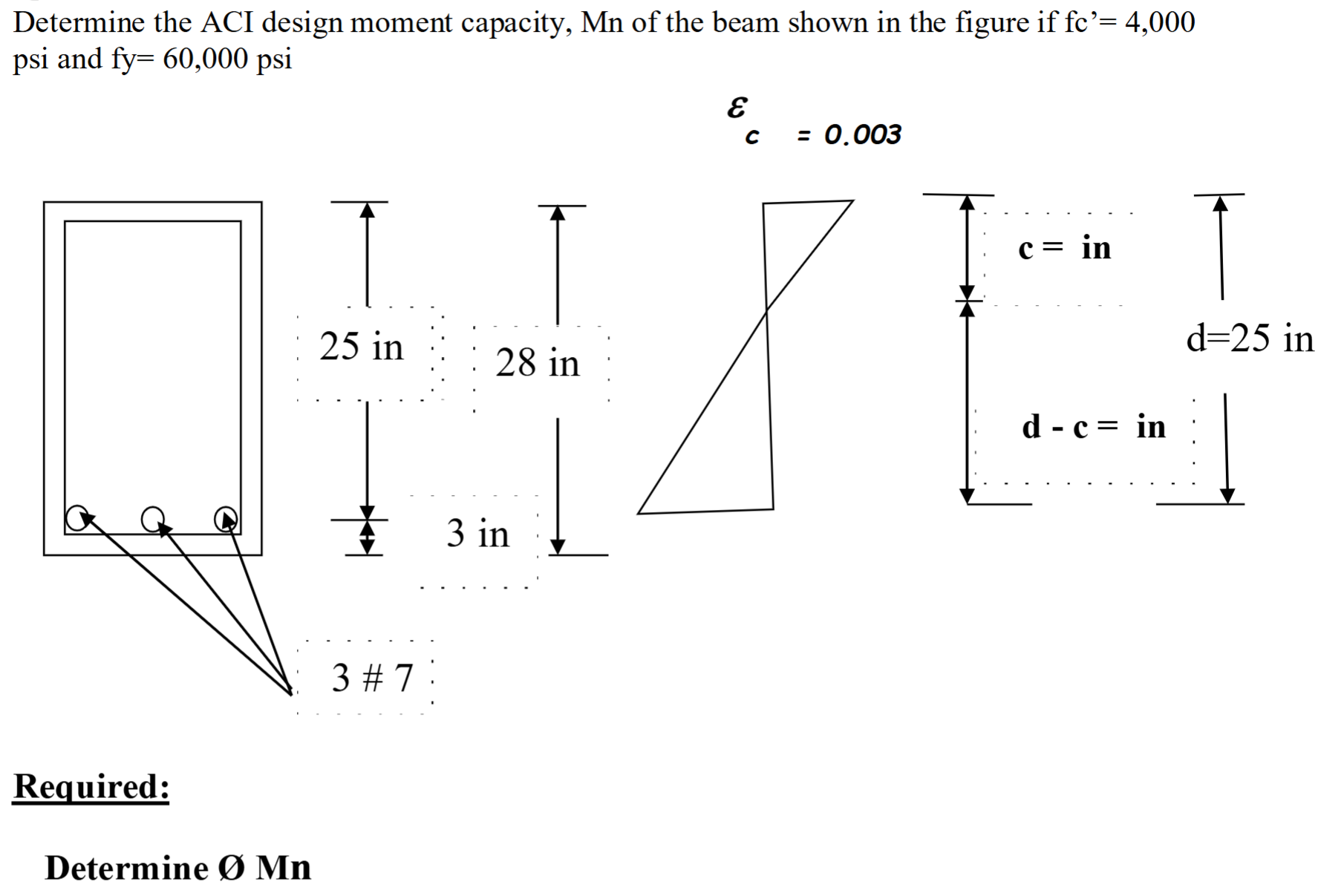 Solved Determine the ACI design moment capacity, Mn of ﻿the | Chegg.com