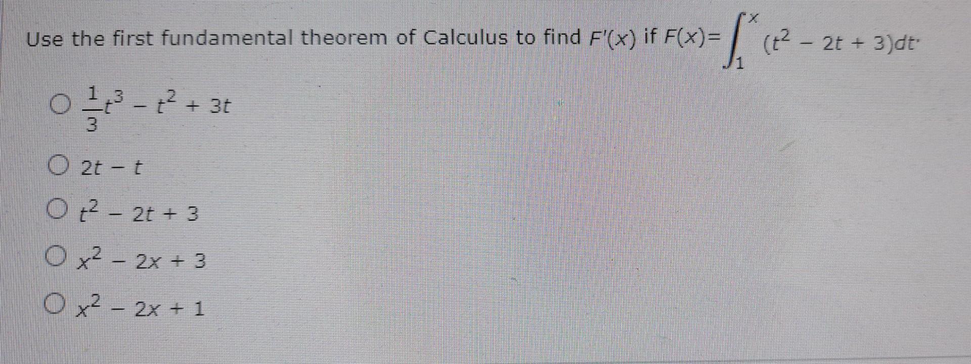 Solved Use the first fundamental theorem of Calculus to find | Chegg.com