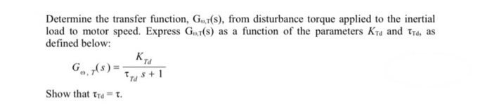 Solved Determine the transfer function, G,(), from | Chegg.com