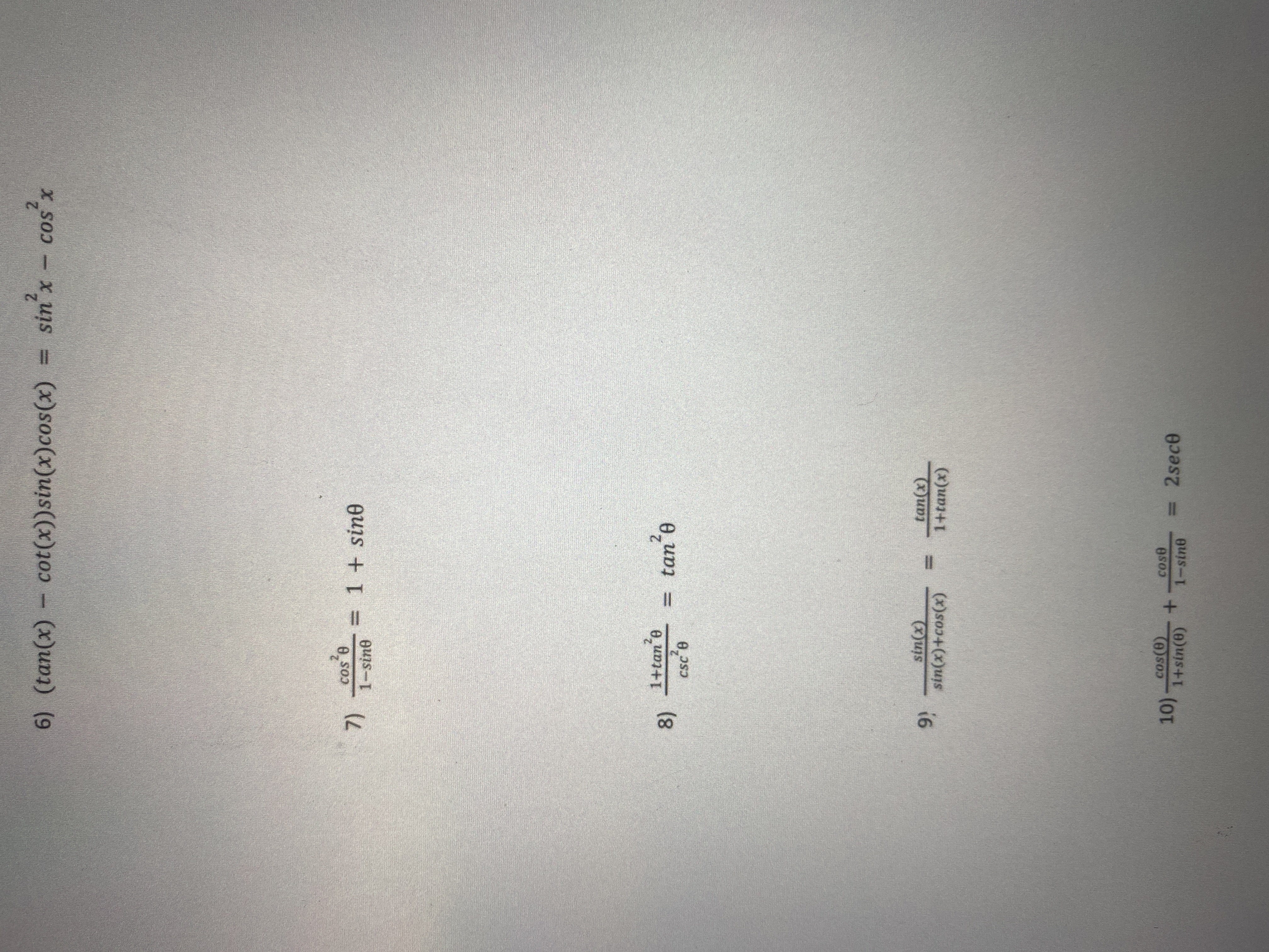 Solved need help proving these with trig identities | Chegg.com