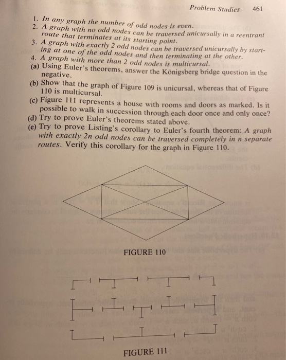 Solved Problem Studies 461 1. In any graph the number of odd | Chegg.com