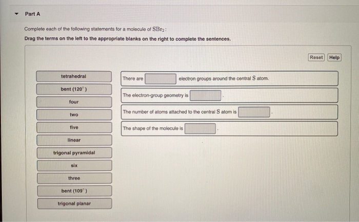 Solved Part A Complete each of the following statements for | Chegg.com