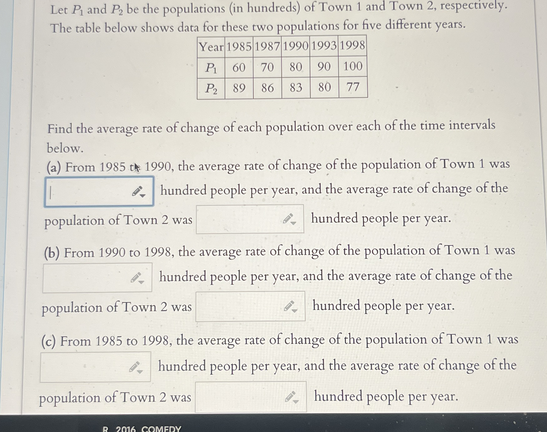 Solved Let P1 ﻿and P2 ﻿be the populations (in hundreds) ﻿of | Chegg.com