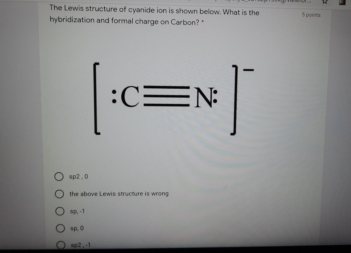 Solved * The Lewis structure of cyanide ion is shown below. | Chegg.com
