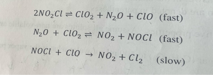 Solved The following mechanism has been proposed for the | Chegg.com