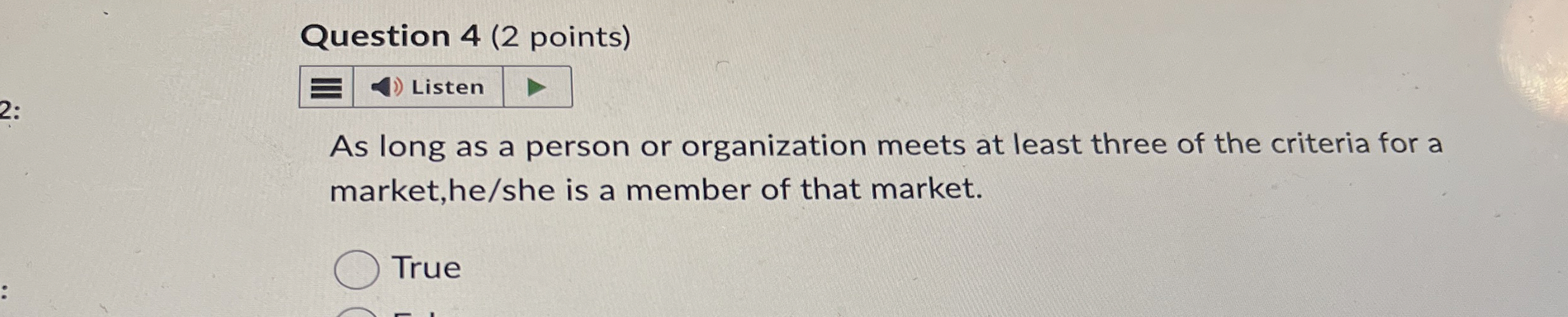Solved Question 4 (2 ﻿points)As long as a person or | Chegg.com