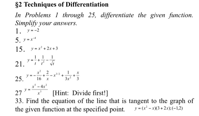 Solved 82 Techniques of Differentiation In Problems 1 | Chegg.com