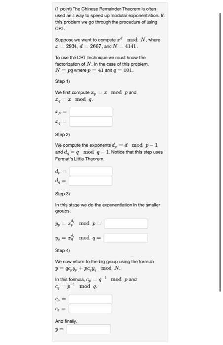 CAT. Suppose we want to compute x4modN, where | Chegg.com