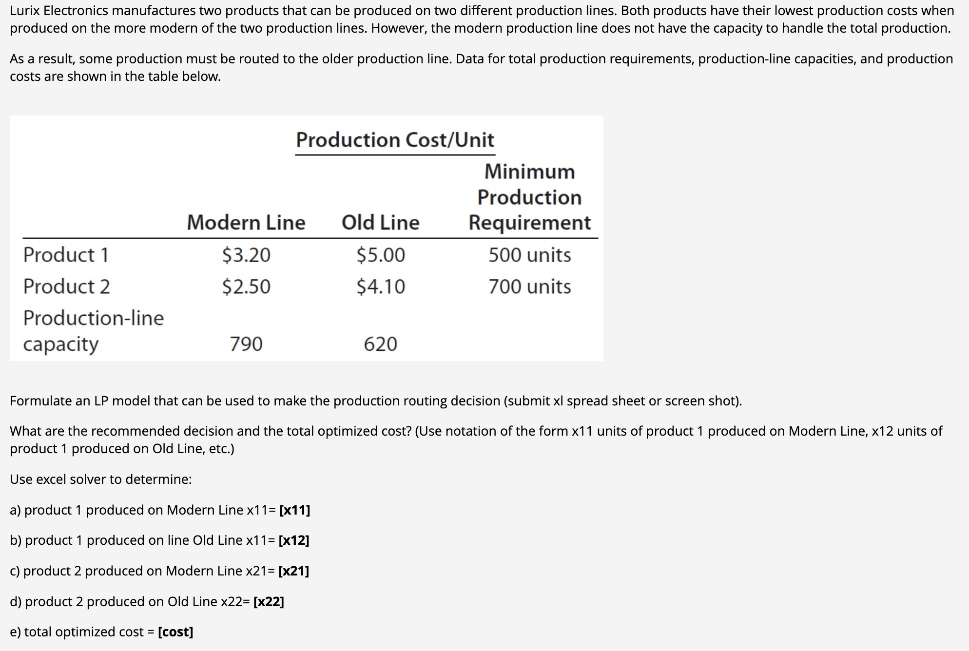 Solved Please explain how to do this with excel solver. I | Chegg.com