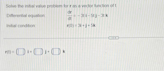 Solved Solve the initial value problem for r as a vector | Chegg.com