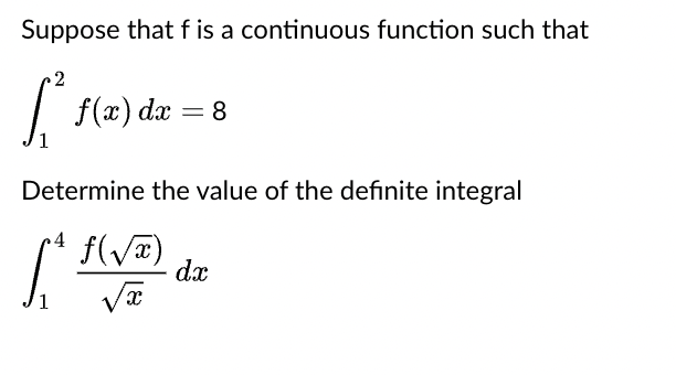 Solved Suppose that f ﻿is a continuous function such | Chegg.com