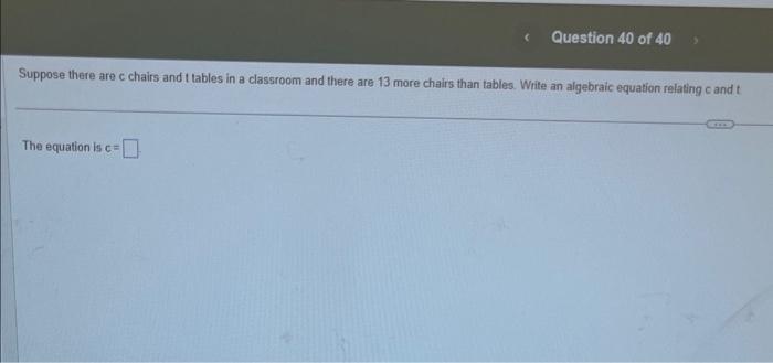Solved Suppose there are c chairs and t tables in a | Chegg.com