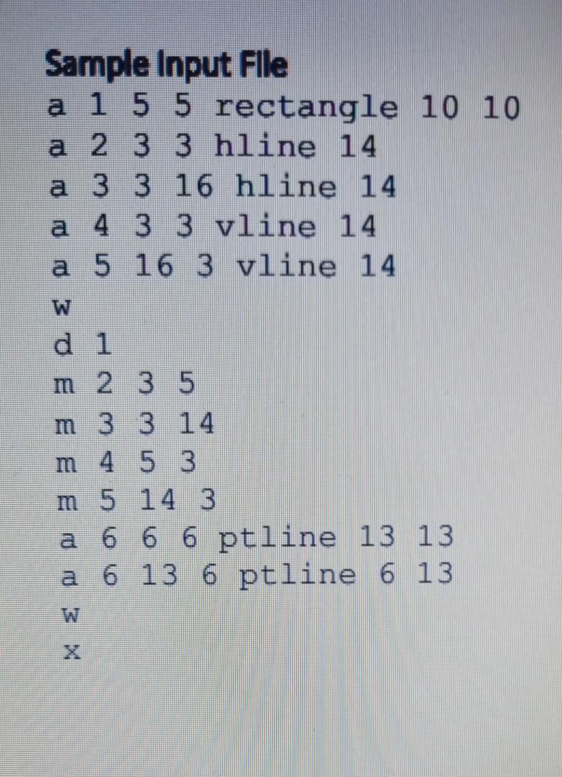 Solved Write a program to manage a set of graphical objects | Chegg.com