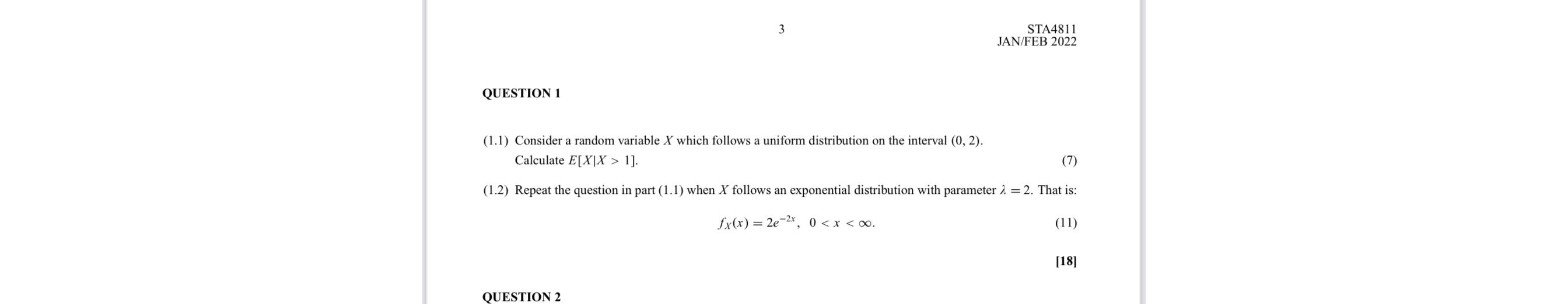 Solved 3STA4811JAN/FEB 2022QUESTION 1(1.1) ﻿Consider a | Chegg.com