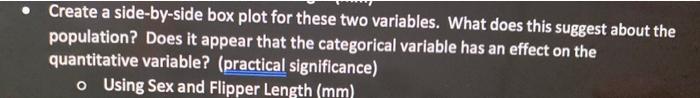 Create a side-by-side box plot for these two | Chegg.com