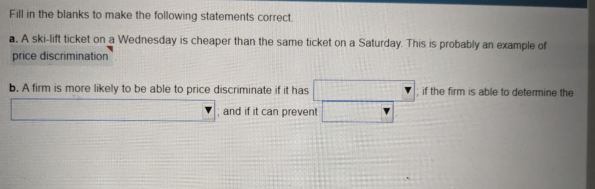 Solved Fill in the blanks to make the following statements | Chegg.com