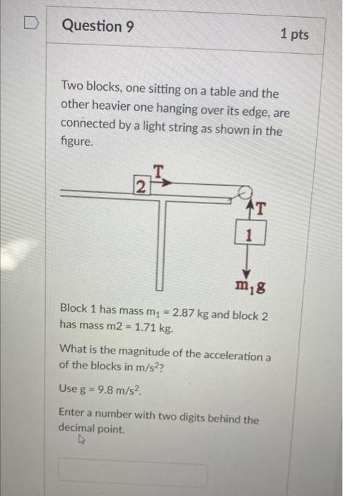 Solved Two blocks, one sitting on a table and the other | Chegg.com