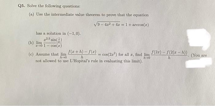 Solved Q5. Solve the following questions: (a) Use the | Chegg.com