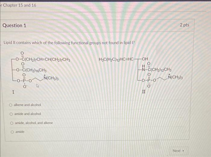 Solved Lipid II contains which of the following functional | Chegg.com