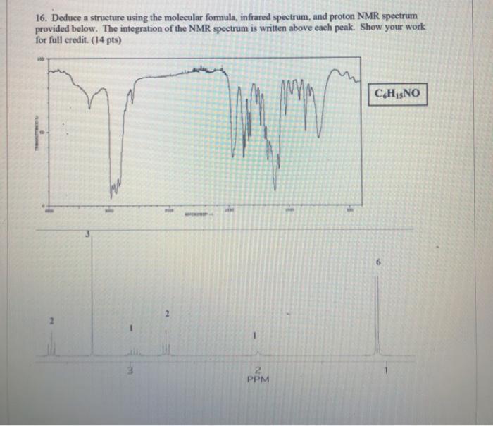 Solved 16. Deduce a structure using the molecular formula, | Chegg.com