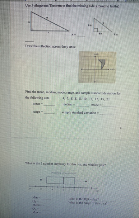 Solved Use Pythagorean Theorem to find the missing side: | Chegg.com