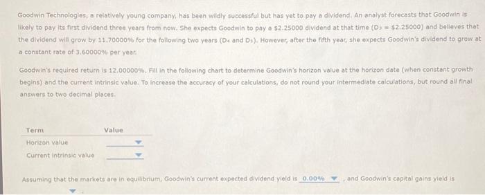 Solved Goodwin Technologies, a relatively young company, has | Chegg.com