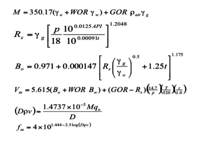 Solved For the following given data, calculate bottom-hole | Chegg.com