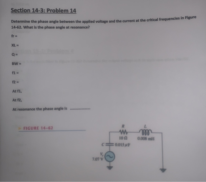 Solved Section 14-3: Problem 14 Determine the phase angle | Chegg.com