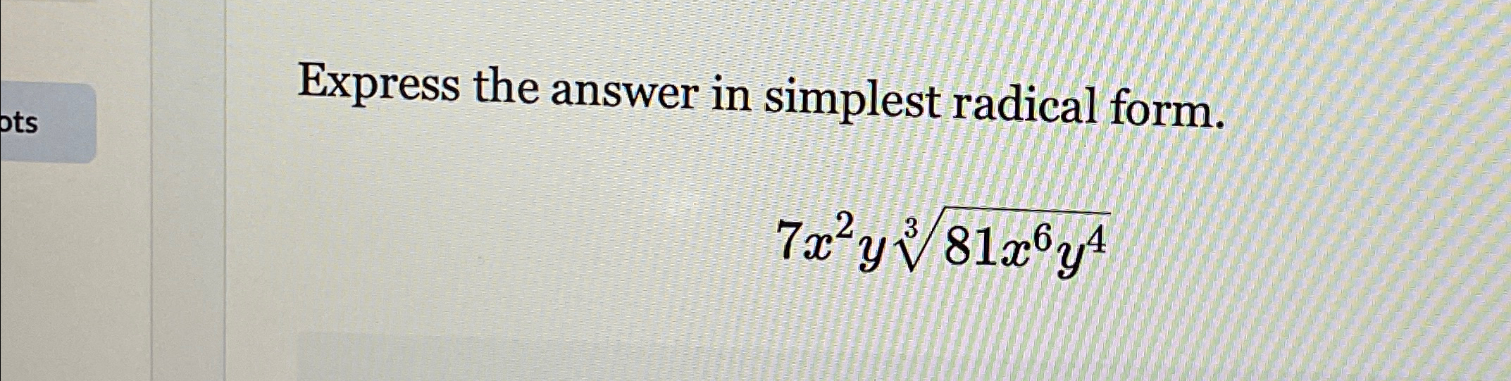 Solved Express the answer in simplest radical | Chegg.com