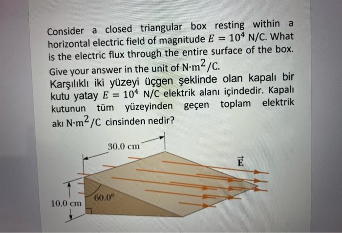 Solved Consider a closed triangular box resting within a | Chegg.com