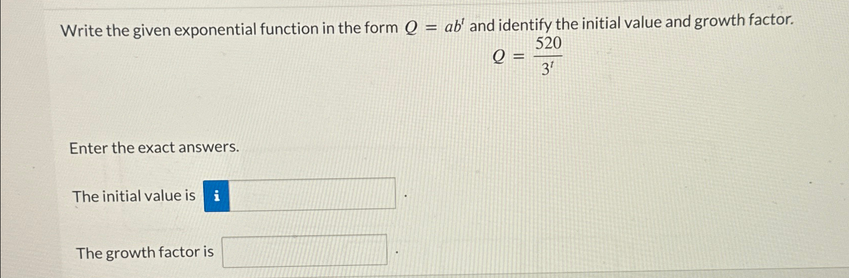 Solved Write the given exponential function in the form | Chegg.com