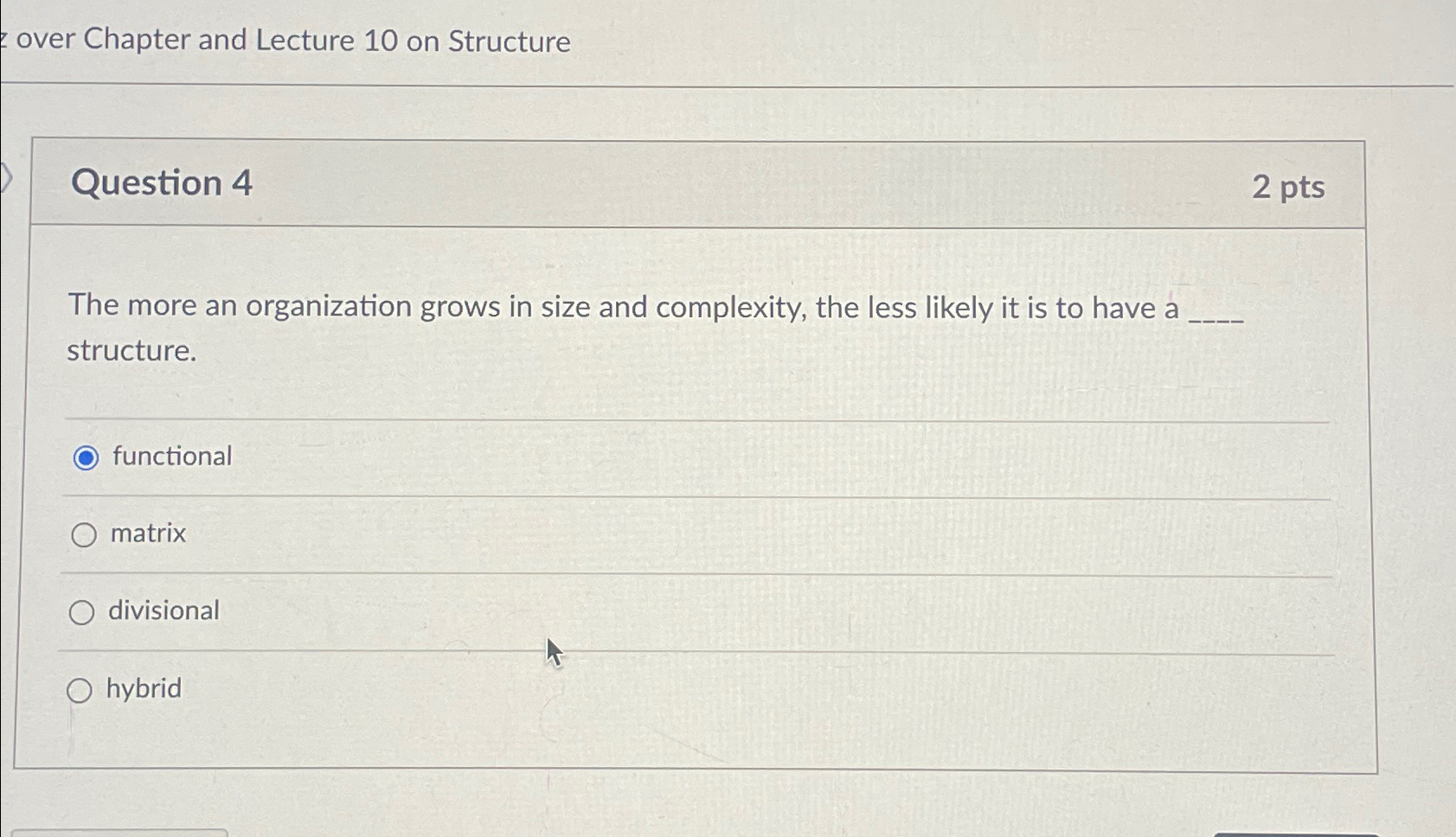 Solved over Chapter and Lecture 10 ﻿on StructureQuestion 42 | Chegg.com