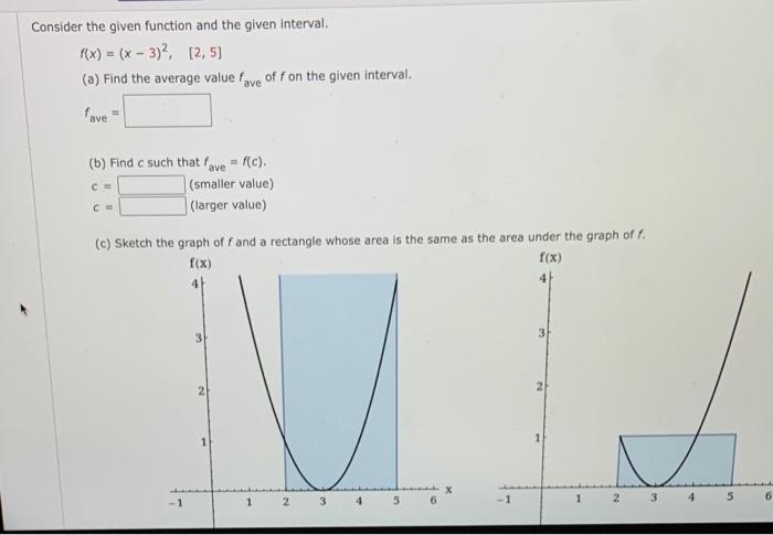 Solved Consider the given function and the given interval. | Chegg.com