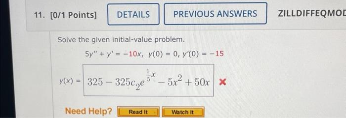 Solved Solve the given initial-value problem. | Chegg.com