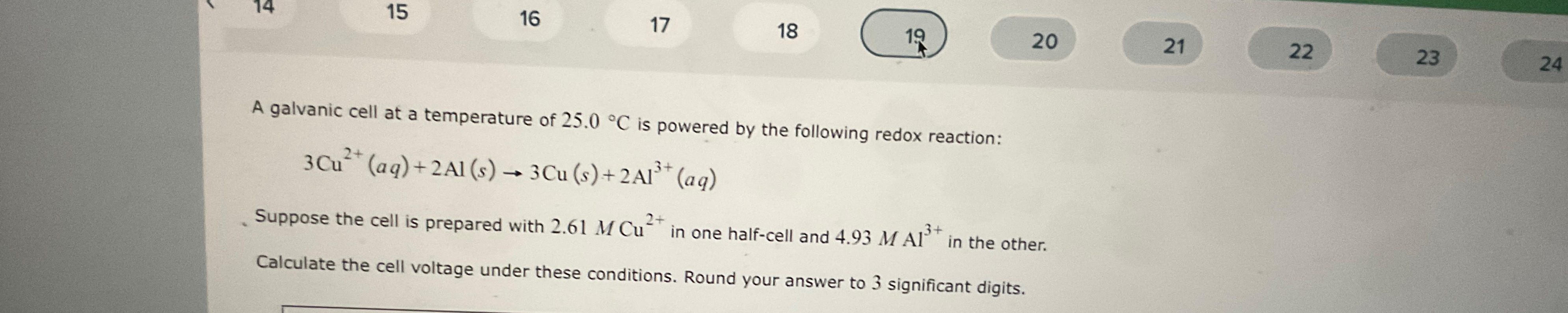 Solved A galvanic cell at a temperature of 25.0°C ﻿is | Chegg.com