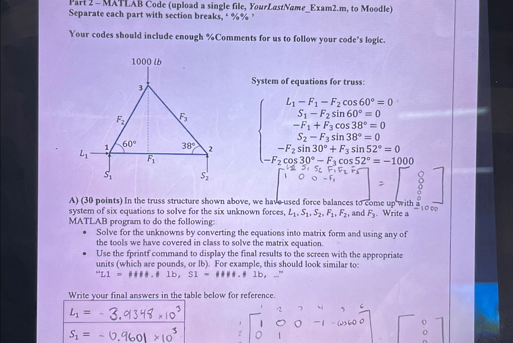 Solved Part 2 -MATLAB Code (upload a single file, | Chegg.com