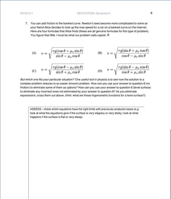 DYNAMICS II: MOTION IN A PLANE Readings: Knight Chap | Chegg.com
