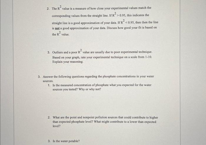 Solved Absorbance vs Concentration2. The R2 value is a | Chegg.com